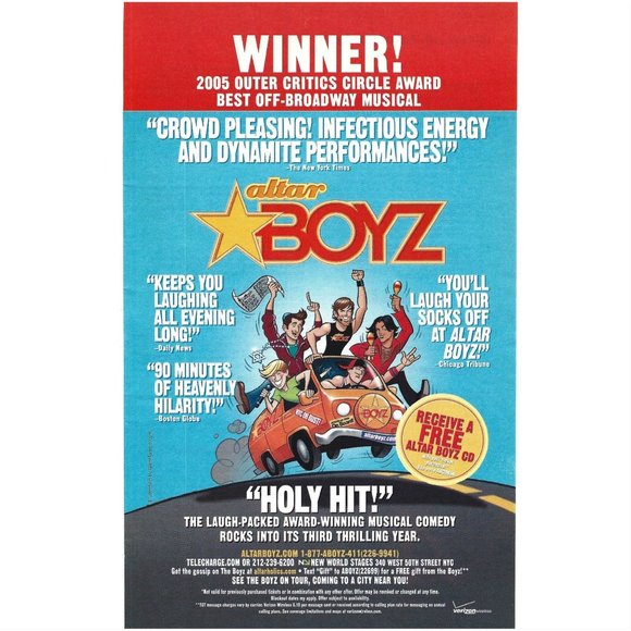 Art | Altar Boys Off Broadway Musical New York City 200s Print Ad ...